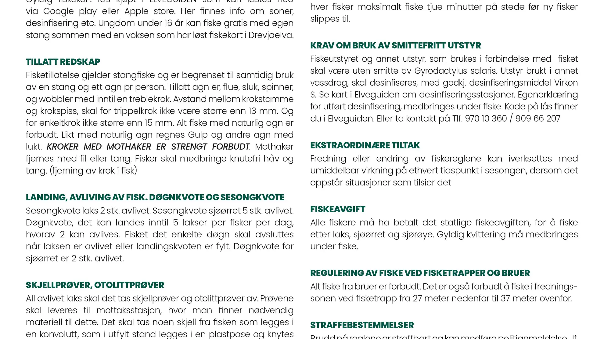 Fiskeregler Drevjaelva | Norske Lakseelver